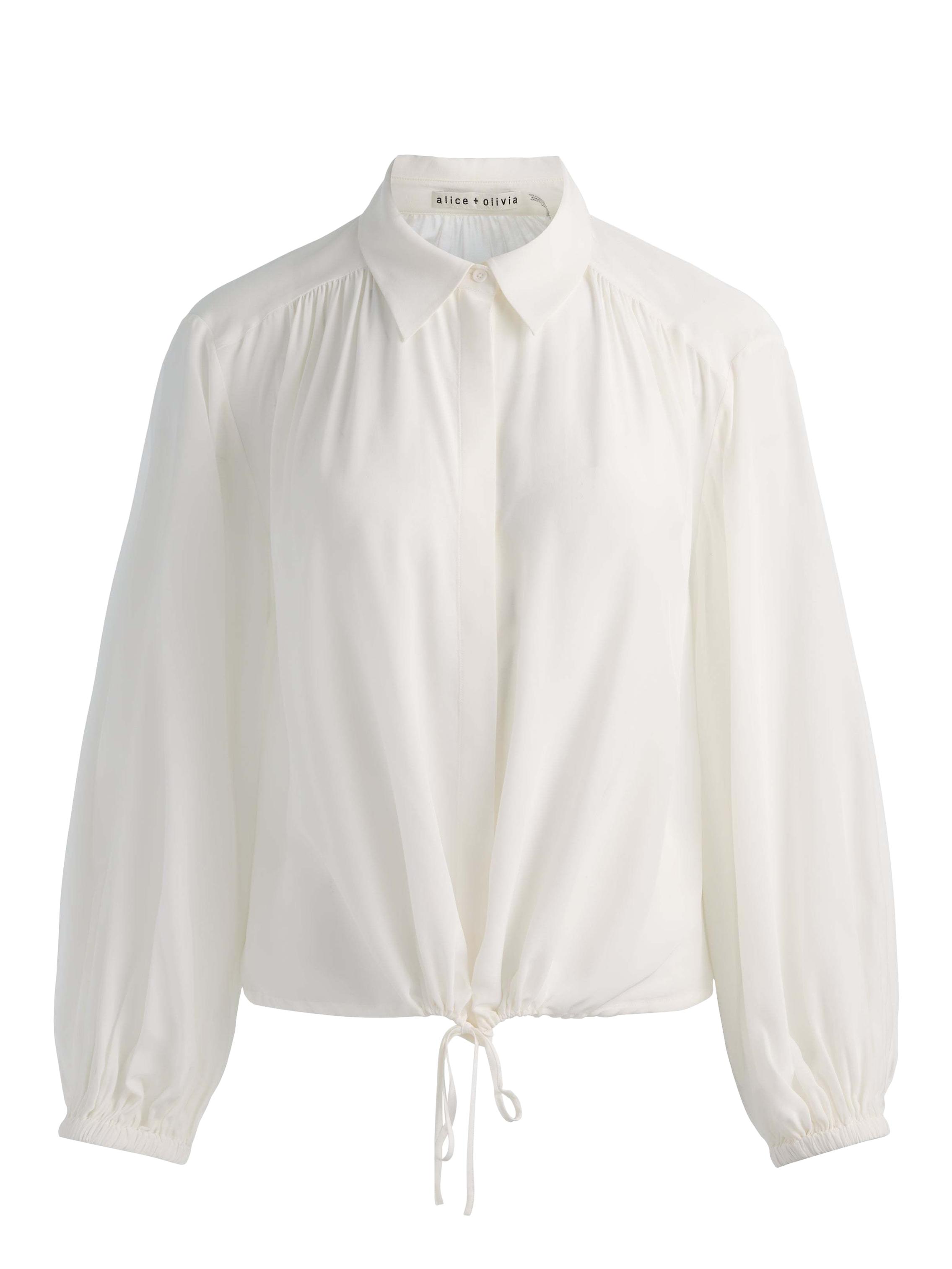 ALICEOLIVIA MARGAUX TIE FRONT BLOUSE